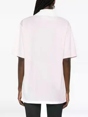 COURREGES Logo-embroidered V-neck T-shirt - Pink