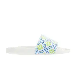 Casablanca Monogram Pool Slide - White