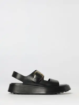 TOD'S Leather Slingback Sandals With Platform Sole - Black