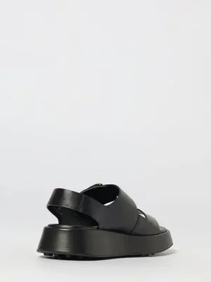 TOD'S Leather Slingback Sandals With Platform Sole