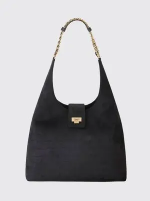 Elisabetta Franchi Suede Hobo Shoulder Bag - Black