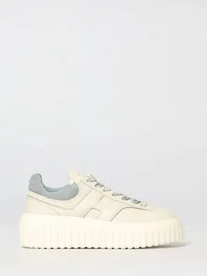 Hogan H-stripes Hammered Leather Sneakers - Gnawed Blue
