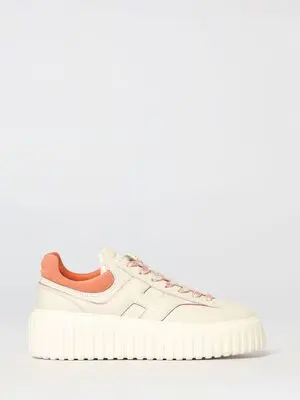 Hogan H-stripes Hammered Leather Sneakers - Orange