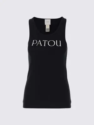 PATOU Cotton Tank Top With Logo - Black