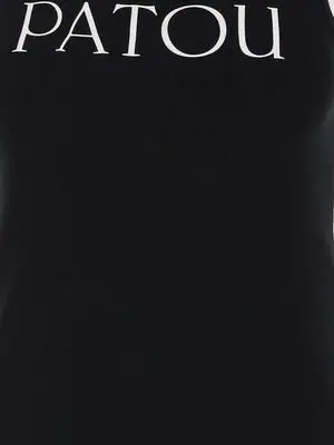 PATOU Cotton Tank Top With Logo - Black