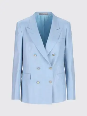 Tagliatore Double Breasted Blazer In Virgin Wool Blend - Blue