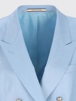 Tagliatore Double Breasted Blazer In Virgin Wool Blend - Blue