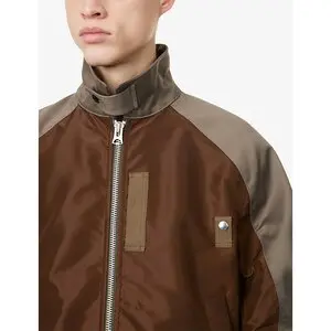 Sacai Contrast Cotton-blend And Nylon Jacket
