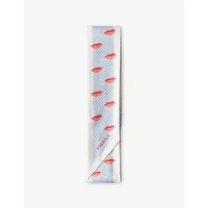Prada Graphic-print Silk-twill Skinny Scarf - Light Blue