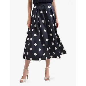 PHASE EIGHT Polka-dot Woven Midi Skirt