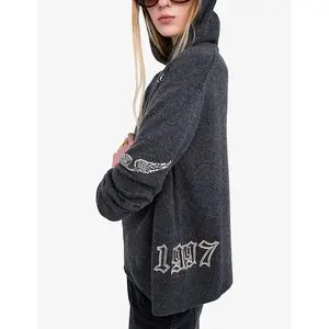 Zadig&Voltaire Intarsia-embroidered Cashmere Hoody