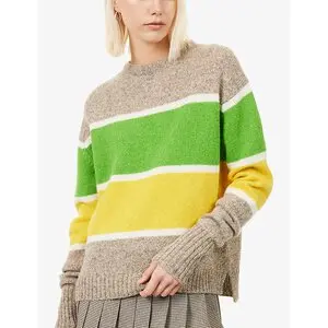 JW Anderson Striped Round-neck Wool Jumper