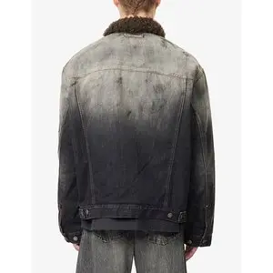 Acne Studios Faux-fur-collar Padded Denim Jacket - Black