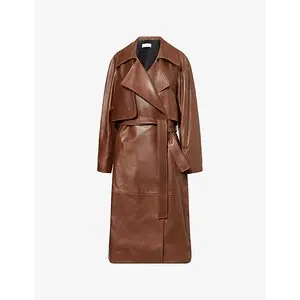 Belted Leather Trench Coats for Women