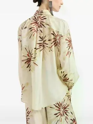 Brunello Cucinelli Silk Bloom Print Shirt