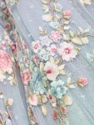 NEEDLE & THREAD Lunaria Floral-embroidered Tulle Gown
