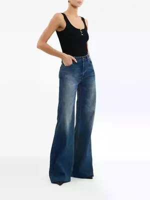 Rebecca Vallance Lorcan Ribbed Knit Scoop Neck Sleeveless Top - Black
