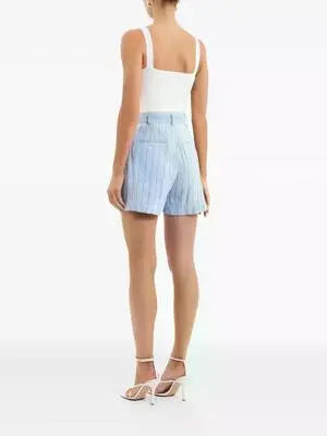 Rebecca Vallance Effie Pleated Pinstriped Shorts
