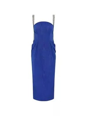 Rebecca Vallance Strap-embellished Midi Dress - Blue