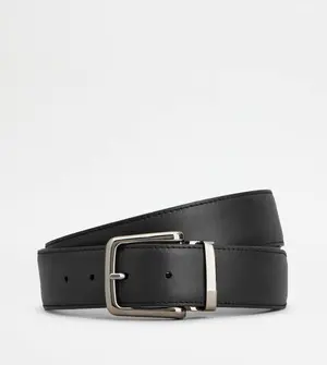 TOD'S Adjustable And Reversible Leather Belt - Black