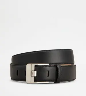 TOD'S Leather Belt With Maxi Branded Tongue