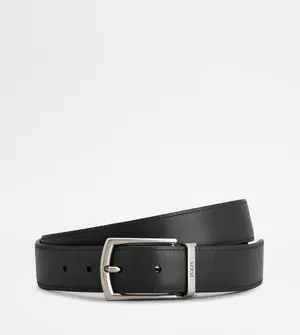 TOD'S Adjustable And Reversible Leather Belt - Black