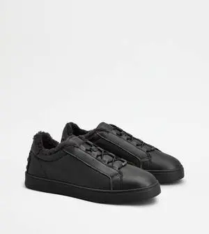 TOD'S Leather Sneakers With Shearling Lining