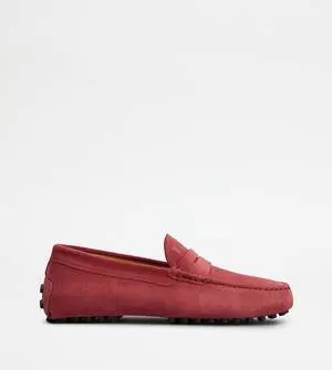 TOD'S Gommino Suede Loafers - Red