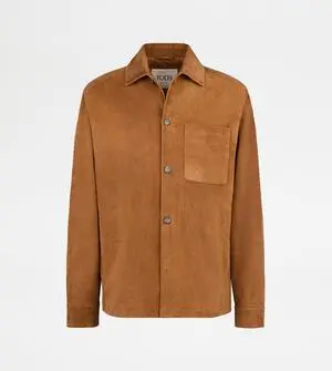 TOD'S Shirt Jacket In Pashmy Suede