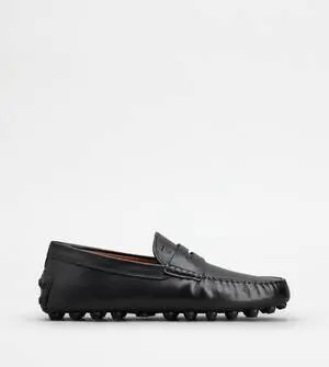 TOD'S Gommino Bubble Leather Loafers - Black