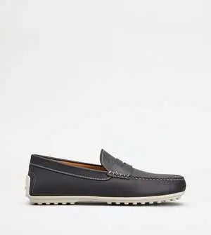 TOD'S City Gommino Leather Loafers - Grey