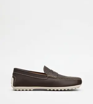 TOD'S City Gommino Leather Loafers - Brown