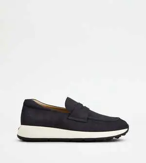 TOD'S Sporty Loafers In Pashmy Suede - Blue