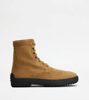 TOD'S Winter Gommino Suede Ankle Boots - Brown