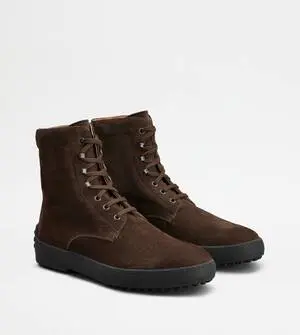 TOD'S Winter Gommino Ankle Boots In Suede