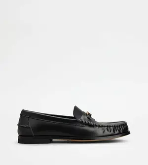TOD'S T Timeless Leather Loafers - Black