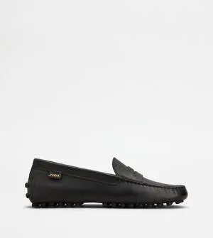TOD'S Gommino Leather Loafers - Black