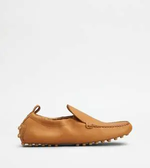 TOD'S Glove Gommino Leather Loafers - Brown