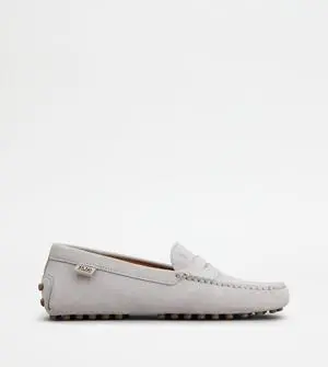 TOD'S Gommino Suede Loafers - Grey