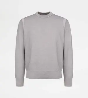 TOD'S Wool Piqué Pullover - Grey
