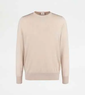 TOD'S Round-neck Pullover In T15 Wool - Beige