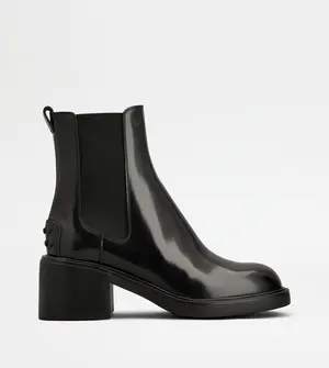 TOD'S Leather Ankle Boots - Black