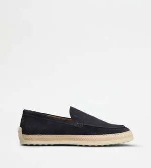 TOD'S Suede Slipper Loafers - Blue