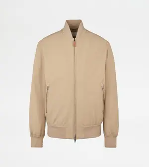 TOD'S Technical Fabric Bomber Jacket - Beige