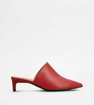 TOD'S Nappa Leather Mules - Red