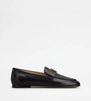 TOD'S T Timeless Leather Loafers - Black