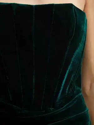 Bardot Strapless Slit Gown