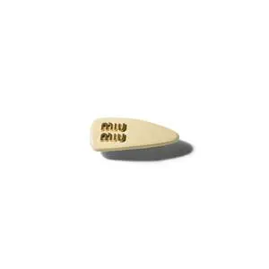 Miu Miu Patent Leather Hair Clip - Butter Yellow