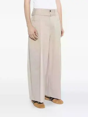 SONGZIO Level-volume Wide-leg Trousers - Neutrals