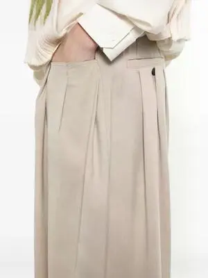 SONGZIO Level-volume Wide-leg Trousers - Neutrals